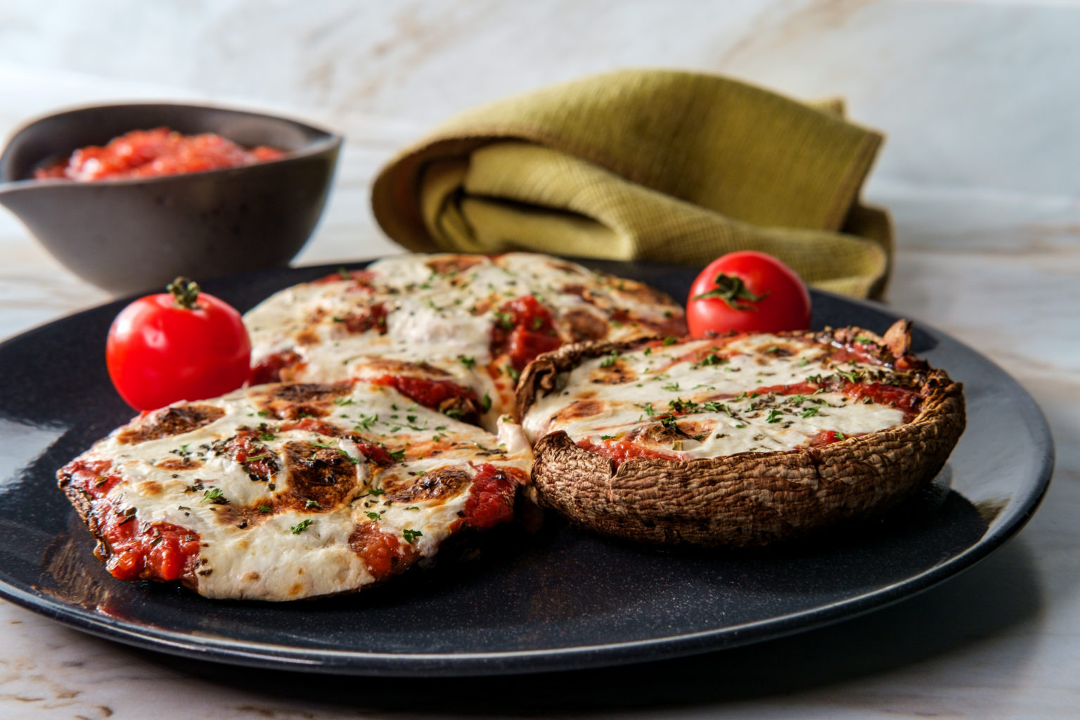 Truffle Oil with Caprese Stuffed Portobello Mushroom Caps Recipe ...